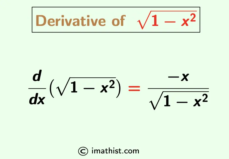 Find Derivative of root 1-x^2 - iMath