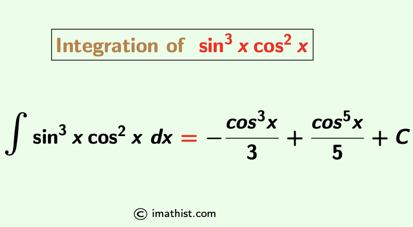 How to Integrate sin^3x cos^2x | Integration of sin^3x cos^2x - iMath