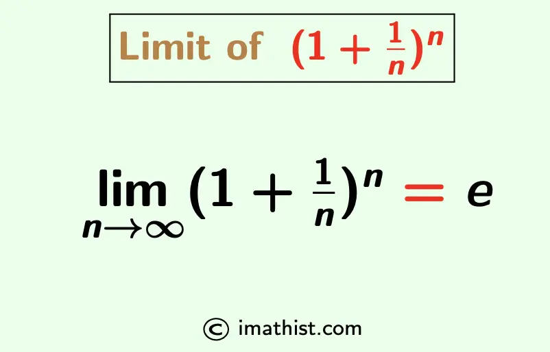 Limit of (1+1/n)^n as n approaches infinity - iMath