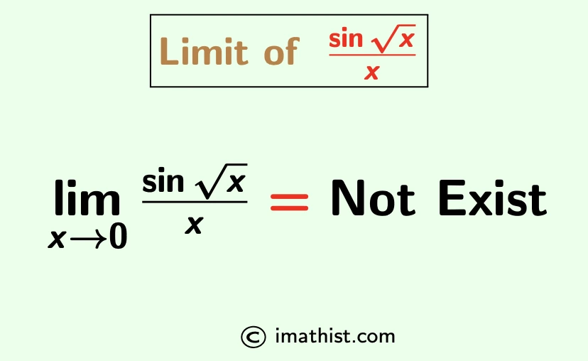 Limit of sin(√x)/x as x approaches 0 - iMath