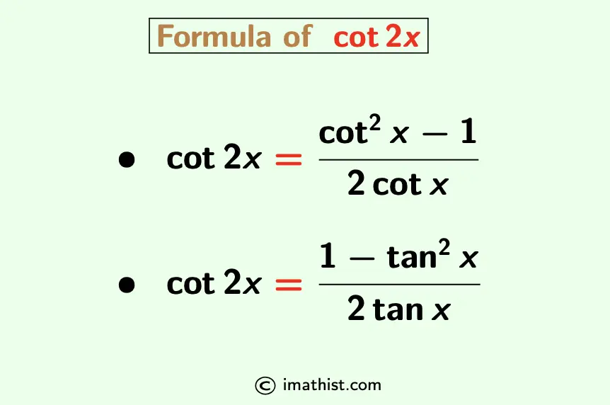 Cot2x Identity Formula Proof IMath Cot2x Identity Formula Proof IMath