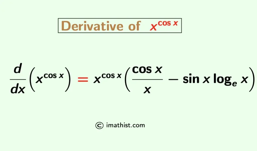 Derivative of x^cosx | x^cosx Derivative - iMath