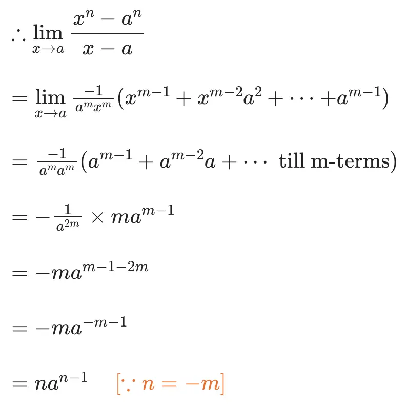 Limit of (x^n-a^n)/(x-a) as x approaches a: Formula, Proof - iMath